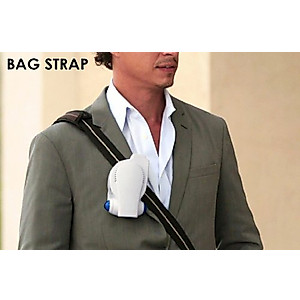 Cool On The Go Clip On Fan with LED Lights - Bladeless Fan for Stroller - USB Desk Fan - Wearable Fan - Compact Portable Tent Fan & Much More. Magenta/White