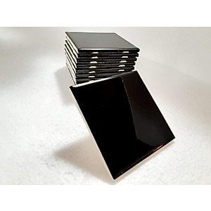 4 in Black Ceramic Tile 4.25 inch Shower Bathroom Kitchen Backsplash American Olean Gloss 4 1/4" Box 10 Piece