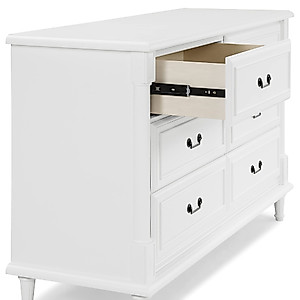 Delta Children Simmons Kids Juliette 6 Drawer Dresser with Changing Top, Greenguard Gold Certified, Bianca White