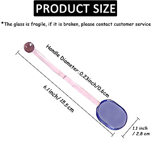 Turbokey 5 Pieces Glass Spoons for Coffee Teaspoons 6.1 inch Glass Stirring Spoon Rod Heat Resistant Coffee Stirrers Ice Tea Spoon Glass Mixing Spoon for Tea SugarHome Bar Party (5 Color)