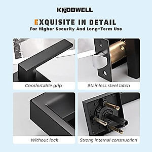 KNOBWELL Matte Black Heavy Duty Interior Door Handle Closet Door Handles, Classic Passage Door Lever Hall and Closet Door Handle, Left or Right Handing Levers 2.07 lb One Lever