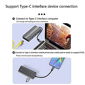USB C Hub Multiport Adapter,8 in 1 USB Docking Station USB C Hub,3.1 Adapter HD SD /TF Card Reader for MacBook Air Ipad Laptop Computer Peripherals