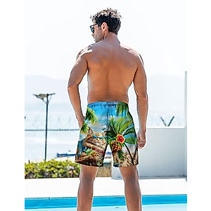 Goodstoworld Funny Cat Swim Trunks for Men Mens Swimming Trunks Board Shorts Summer Long Hawaiian Water Party Beach Bathing Suits