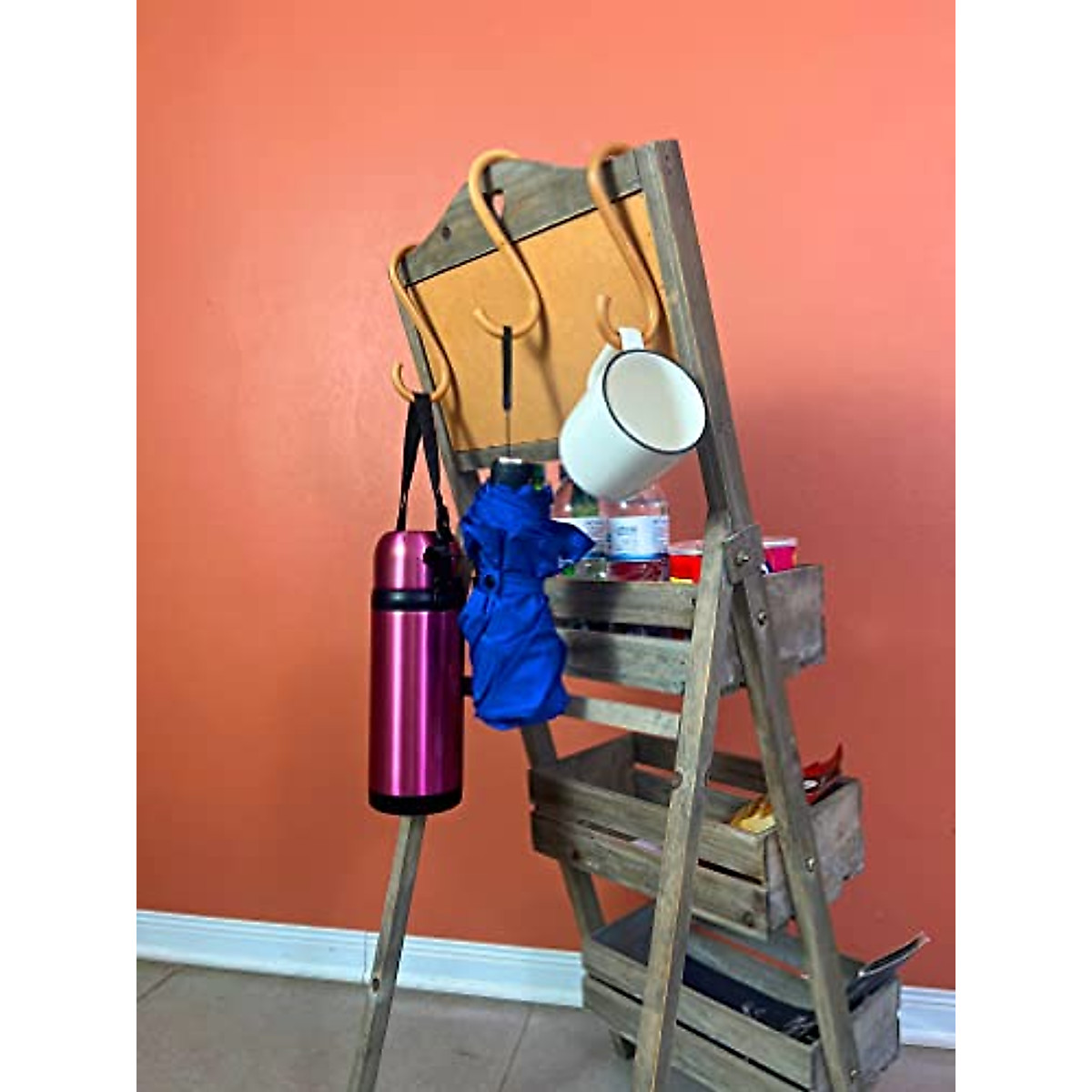 HomeyHandcraft 8 Pack 6 Inch Rattan S Hooks for Hanging, Hangers S Shaped Hooks for Bags, Clothes, Plants, Utensils, Cups, Mugs, Pans, Pots, Kitchenware