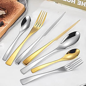 Silverware Set Flatware Set for 8 Stainless Steel Cutlery Set 32 Piece Include Upgraded Knife Spoon Fork for Restaurant Hotel Family Gatherings & Daily Mirror Polished Dishwasher Safe