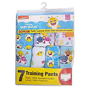 Baby Shark girls Potty Pant Multipacks Training Underwear, Shark Pink 7pk, 2T US