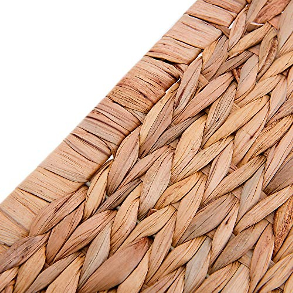 StorageWorks Water Hyacinth Storage Baskets, Rectangular Wicker Baskets with Built-in Handles, Medium, 2-Pack