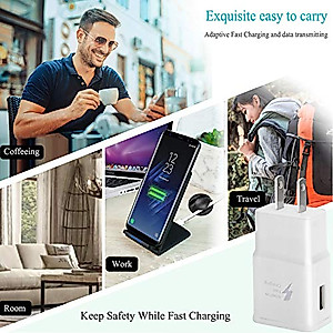 Charger for Samsung Galaxy S9, Swadaws 2 Pack Adaptive Fast Wall Android Cell Phone Tablet Charger Station Adapter with USB Type C Cable Compatible Samsung Galaxy S20 S10 S10e S8 Plus/Note 8 9 (White)