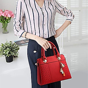 Women Purses Satchel Handbags Ladies Designer Top Handle Tote Bag PU Leather Bag Pink
