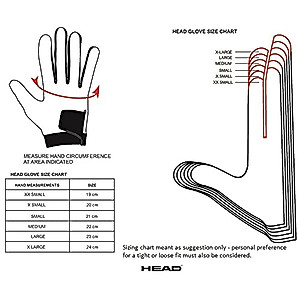 HEAD Leather Racquetball Glove - Sensation Lightweight Breathable Glove for Right & Left Hand - Royal/Black, Right - Medium