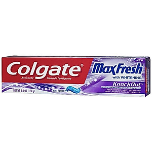 Colgate Max Fresh Toothpaste - KnockOut - With Odor Neutralizing Technology - Net Wt. 6 OZ (170 g) Per Tube - Pack of 6 Tubes