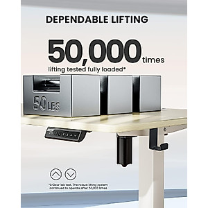 ErGear Height Adjustable Electric Standing Desk, 48 x 24 Inches Sit Stand up Desk, Memory Computer Home Office Desk (Natural)