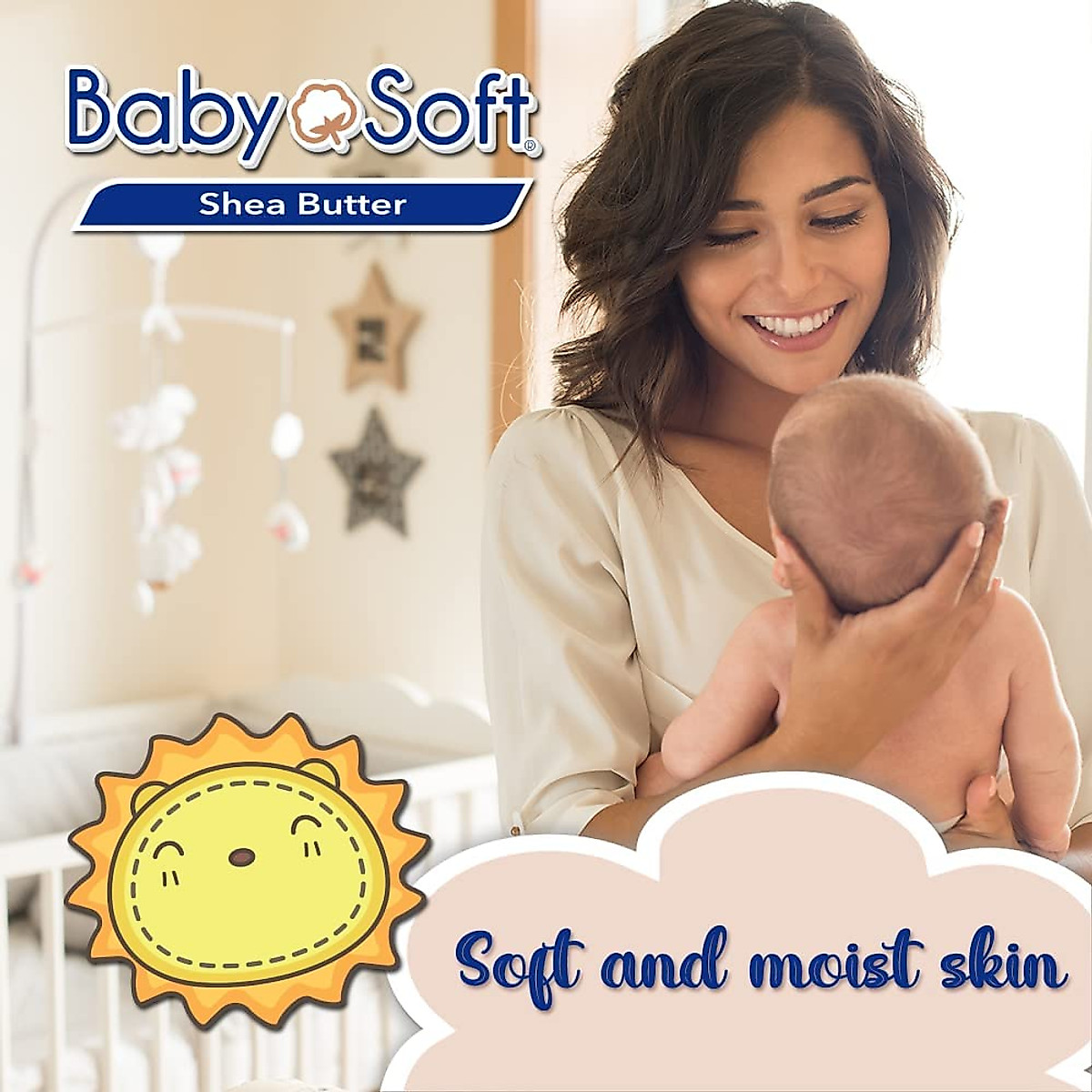 Baby Wipes, Baby Soft Shea Butter 8 Flip top packs (448 Wipes Total).
