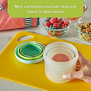 Snapware Meal Prep 16-Pc Plastic Mini Kit with Lids, 16-Oz, 8-Oz, 4-Oz, and 2-Oz Round Salad Dressing Container Set, Non-Toxic, BPA-Free Lid Plastic Cups, Microwave, Dishwasher, and Freezer Safe