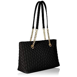 Karl Lagerfeld Paris womens Karolina Chain Tote Bag, Blk/Gold, One Size US