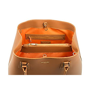 Alinari Firenze Leather Handbag for Women – Designer Tote Bag for Ladies in Elegant and Casual Style – Made in Italy (Camel)