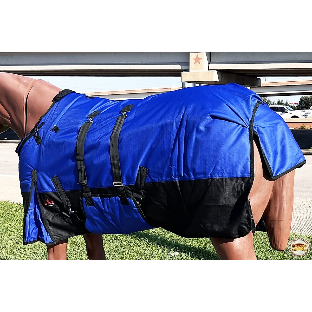 Royal Blue 72 in HILASON 600D Winter Waterproof Poly Horse Blanket Belly Wrap | Horse Blanket | Horse Turnout Blanket | Horse Blankets for Winter | Waterproof Turnout Blankets for Horses | Blankets