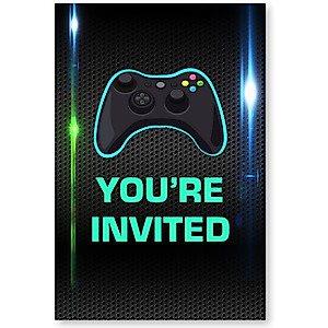 Soiceu Video Game Truck Theme Birthday Invitations with Envelopes Set of 20 Game On Video Game Truck Birthday Party Invites