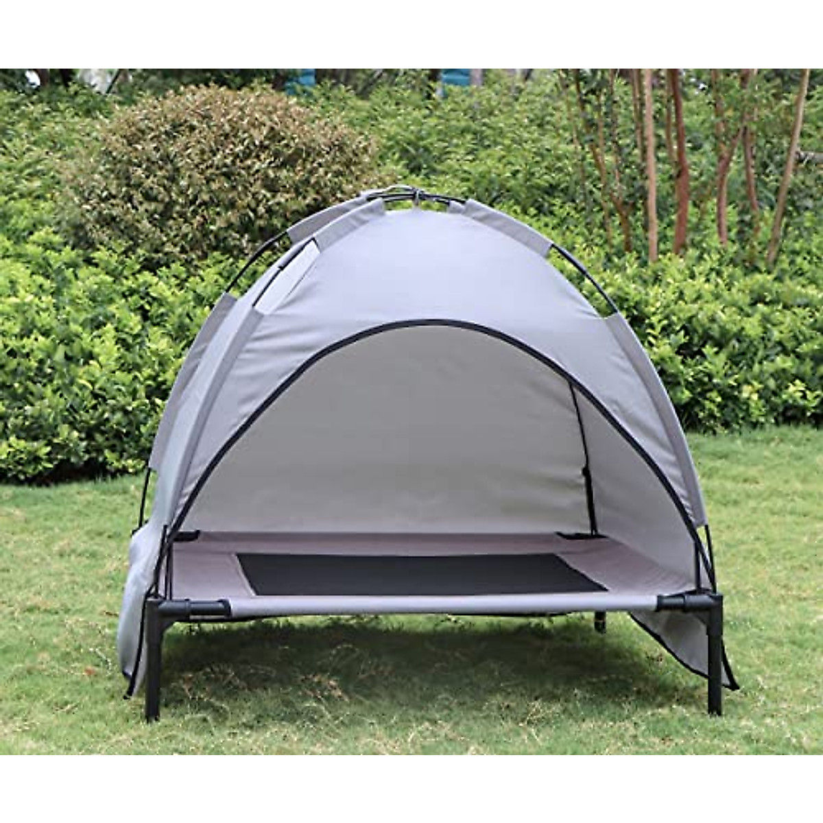 VANFOND Elevated Dog Bed with Canopy , Raised Mesh Canopy Pet Cot for Small/Medium Dogs Outdoor Camping or Beach