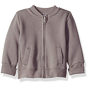 Hanes, Zippin Soft 4-Way Stretch Fleece Zip Up Sweatshirt Jacket, Babies and Toddlers, CHARCOAL, 6-12 Months