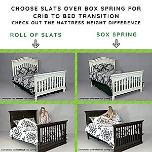 CC KITS Set of Eight - 53 1/2 Inch Full/Double Size Solid Wood Support Bed Slats｜for Use Crib Conversion Kits｜Platform Frame for Mattress｜Bunkie Board, Box Spring or Foundation Replacement Option