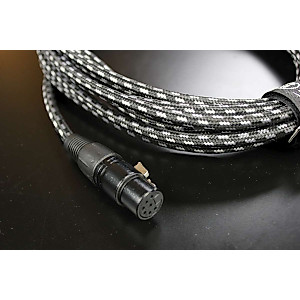 7 Pin XLR 20ft Female to Male Vacuum Tube Microphone 20' Cable Cord Black Tweed