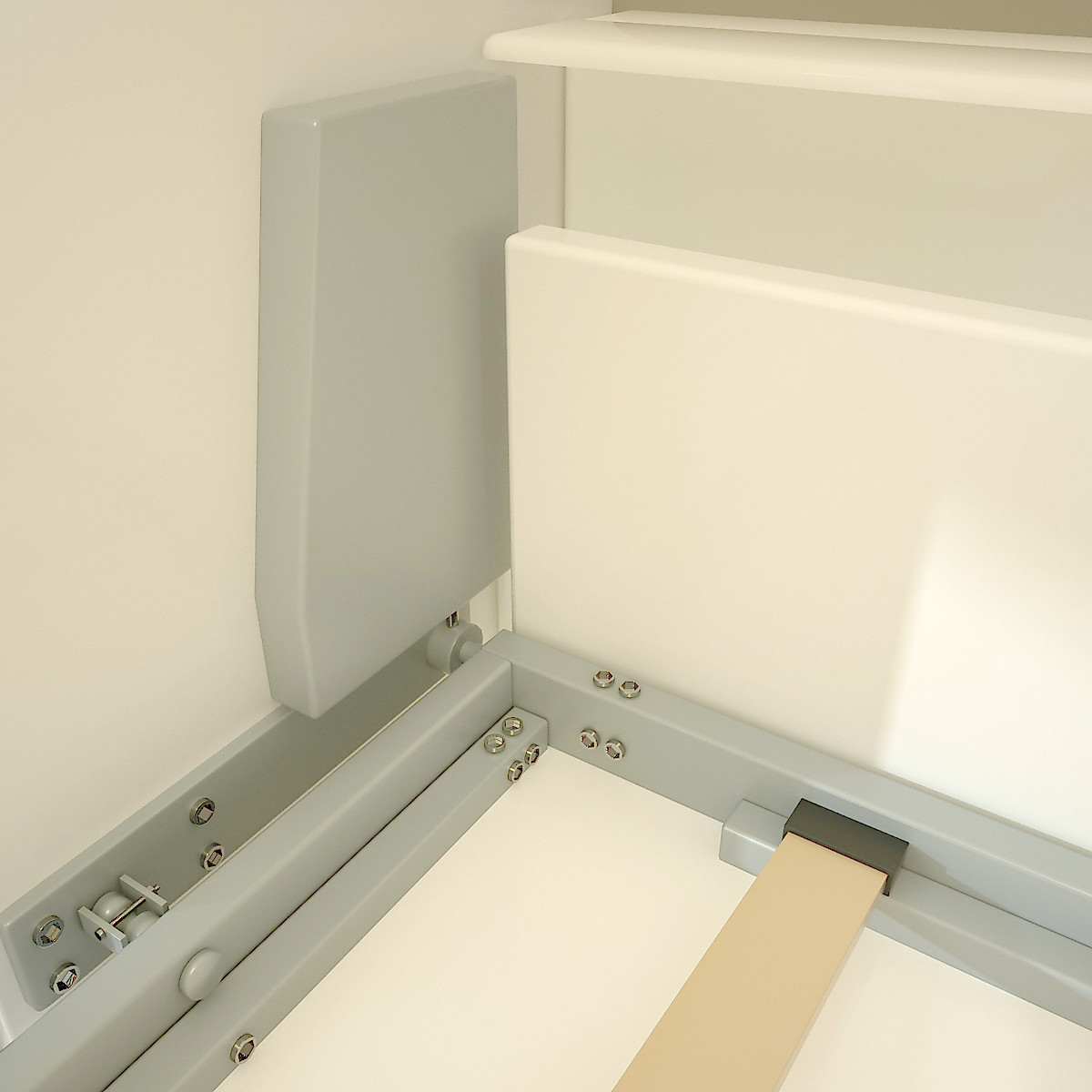 HusicLife Twin Size Horizontal Murphy Bed with Shelf Storage, Hidden Bed Gas Struts, Foldable Wall Bed for Small Spaces Apartments Studio Guest Room, White