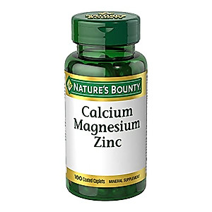 Nature's Bounty Calcium Magnesium & Zinc Caplets, Immune & Supporting Bone Health, 100 Count