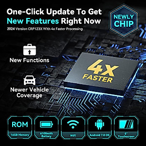 LAUNCH OBD2 Scanner CRP123X Elite, Lifetime Free WiFi Update scan Tool, FCA SGW, SAS Calibration/Throttle Reset/Oil Reset Diagnostic Scanner, Multi Systems Car Scanner, Battery Test, Auto VIN