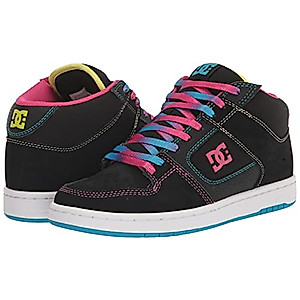 DC Women's Manteca 4 Mid High Top Casual Skate Shoe, Black/Multi, 9