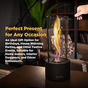 Rancy Tornado Tabletop Firepit – Tornado Flame Tabletop Fire Pit – Stylish Outdoor Indoor Décor – Modern Patio Accessory with Elegant Flame & Swirling Flame Design – Compact & Portable Fireplace