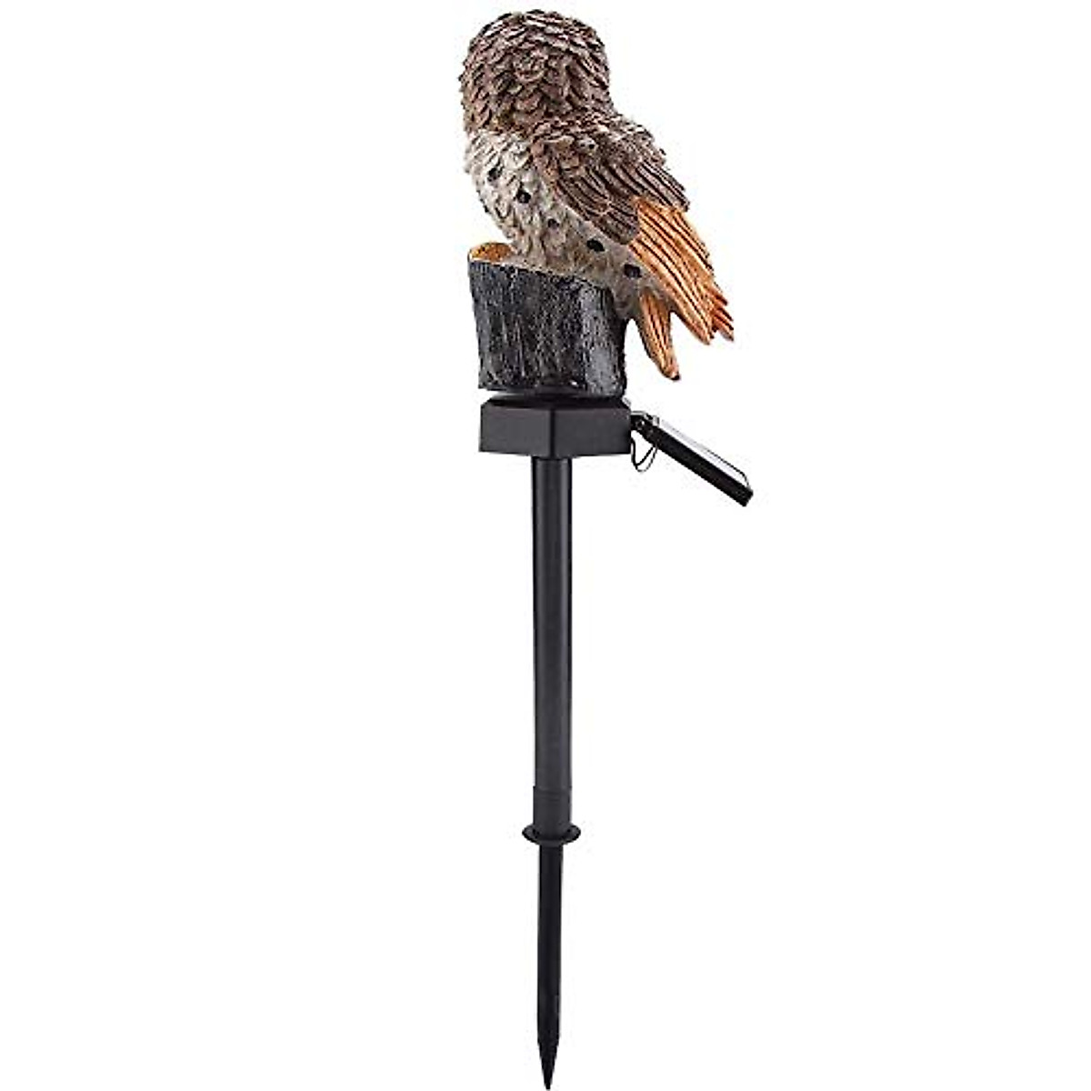 Yosoo Solar Powered Owl Light, Waterproof Garden Light Outdoor Lawn Resin Lamp for Home Garden Lighting(Brown)