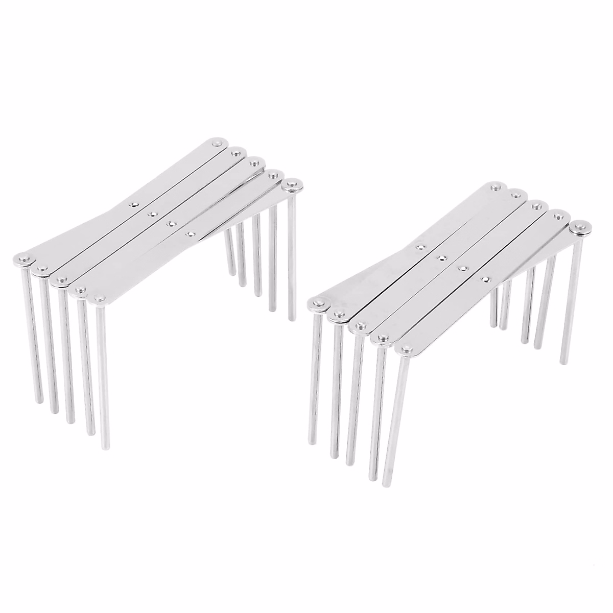 Geuxe 2 Pcs Pot Lid Organizer,Foldable Steel Extended Bowl Sink Plate Stand Holder Drainer Shelf