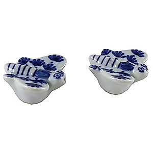 Porcelain Butterfly Salt and Pepper Shakers Blue and White