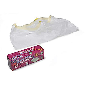 Van Ness Small Drawstring Cat Litter Box Liners, 10 Count, White