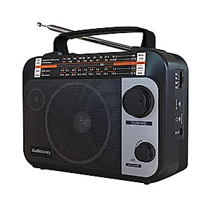 Multi-Band AM/FM/SW1-2 Radio Transistor Radio AC or Battery Operated with Best Reception Big Speaker and Precise Tuning Knob with AUX in & 3.5mm Earphone Jack