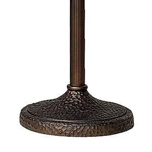 Franklin Iron Works Rustic Farmhouse Mission Torchiere Floor Lamp 71 1/2" Tall Roman Bronze 3-Light Frosted Champagne Amber Glass Shade for Living Room Reading Bedroom Office House Home Decor