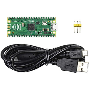 Pre-soldered Raspberry Pi Pico Microcontroller Mini Development Board with Header,Based on RP2040 Chip, Dual-core Arm Cortex M0+ Processor, High-Performance