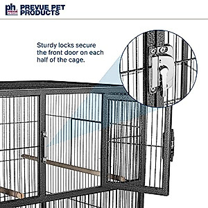 Prevue Pet Products F070 Hampton Deluxe Divided Breeder Cage with Stand,Black Hammertone,1/2"