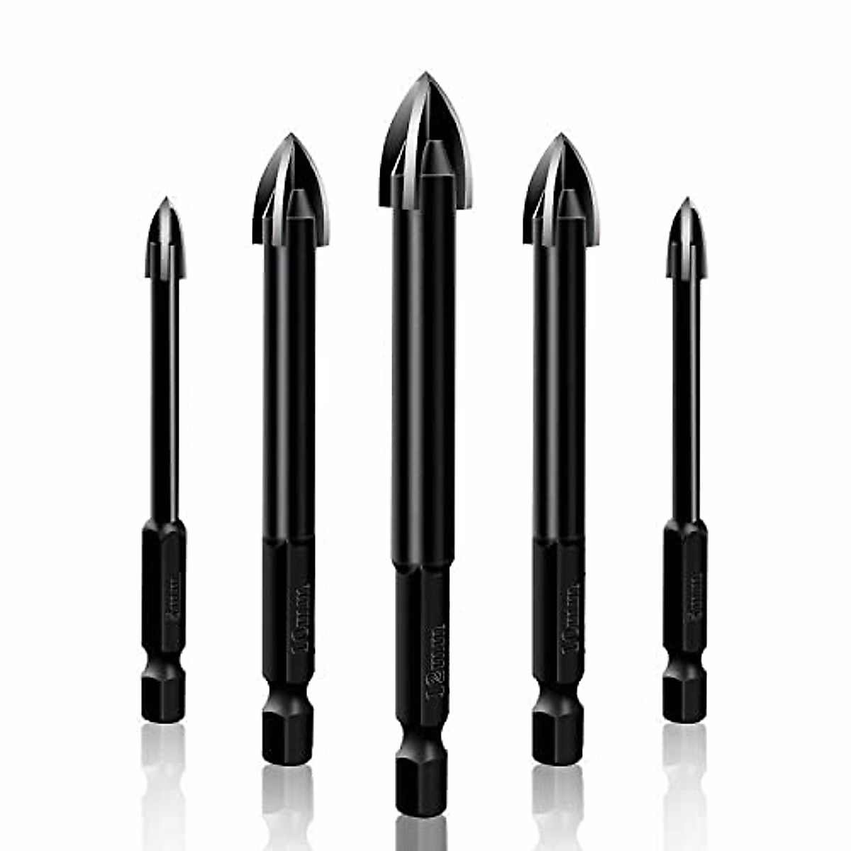 JINYI Efficient Universal Drilling Tool,Multi-Function Triangle Cross Alloy Drill Bit Tip Tools,Titanium Combination Drill Tap Bits Set,Metal, Wood (Black)