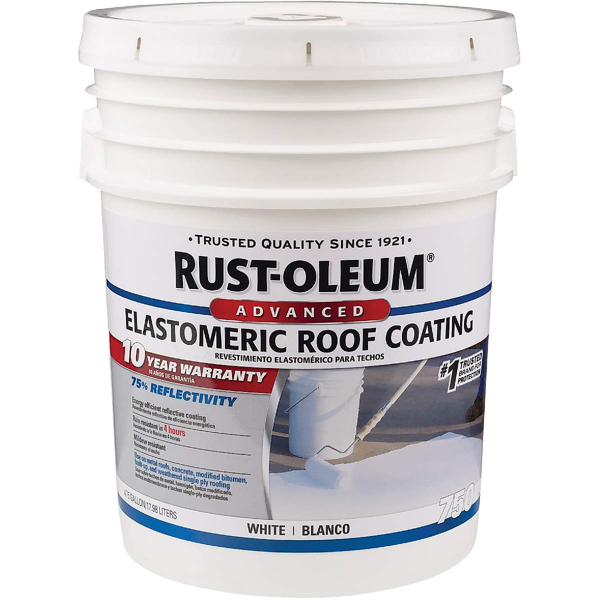Rust-Oleum 301993 Roof Coating, 5 Gallon (Pack of 1), White, 128 Fl Oz
