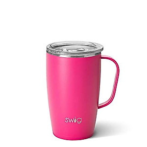 Swig Life Party Animal + Hot Pink Coffee Lovers Gift Set, Includes (2) 18oz Travel Mugs, Triple Insulated, Stainless Steel, Easy to Clean, and Dishwasher Safe