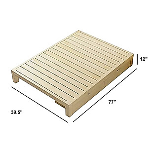 Scandinavian Bed Frame,Solid Wood Bed Frame,Japanese Bed Frame Floor Bed Platform with Storage Drawer,12" Tall Natural Wooden Floor Bed Frame for Bedroom(39.5" W x 77" L x 12" H, Twin)