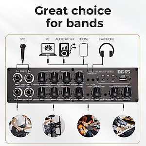 Vangoa Electric Drum Amp 65W Professional Wireless Electronic Drum Amplifier Speaker 3-Band EQ USB E Drum Personal Monitor Keyboard Speaker, Black