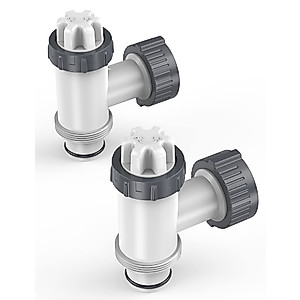 SUMMERBUDDY Above Ground Swimming Pool Plunger Valves Replacement Part with Gaskets, On Off Plunger Valves Swimming Accessories for Above Ground Swimming Pool Filter Pump (2 Pack)