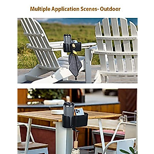 yamagahome Desk Cup Holder, 2 in 1 Table Cup Holder with Headphone Hanger, Anti-Spill Tableside Cup Holder for Water Bottles, Wheelchairs, Workstations, Gaming Desk Accessories