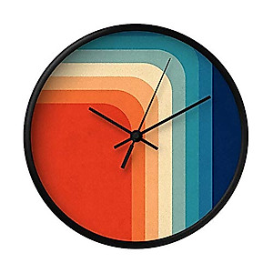 Wall Clocks Retro 70S Color Palette Iii Wall Clock Silent Non Ticking - 10 inch