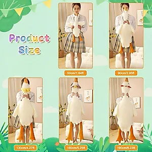 HPOSAN Goose Stuffed Animal Toy Cute Giant White Goose Stuffed Animal Duck Plush Super Soft Hugging (A:19.5 inch)