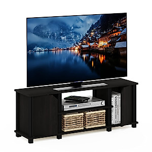 Furinno Brahms TV Stand Entertainment Center with Shelves and Storage for TV Size up to 45 Inch, Espresso/Black