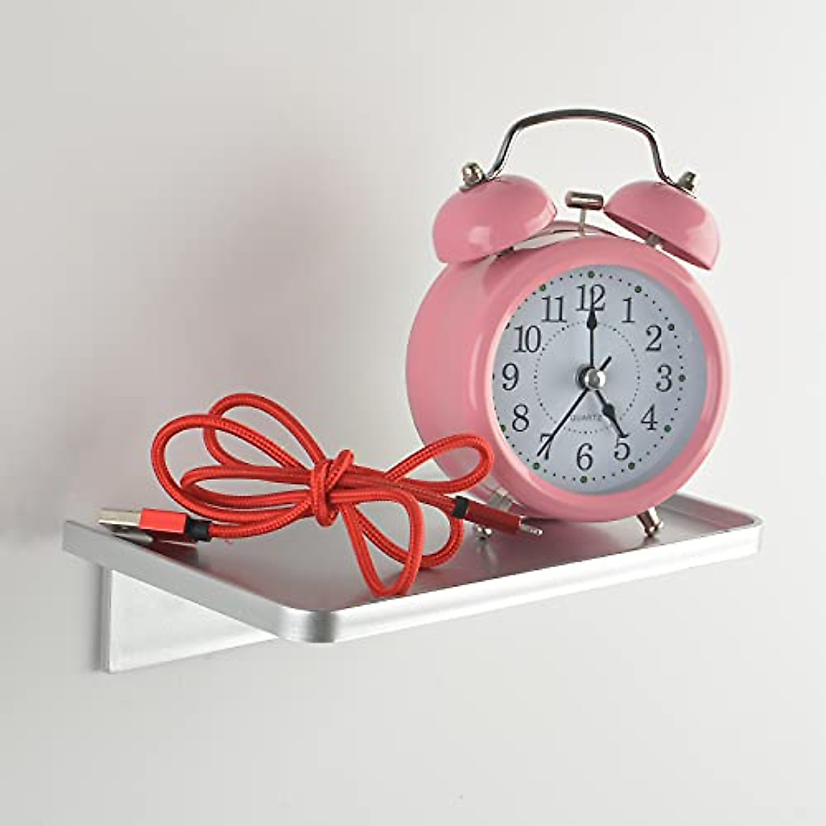 JDGOOMA Acrylic Floating Wall Shelves - Small Stick-on Wall Mounted Phone Shelf Holder Wipes Rack Smart Speaker Shelf for Bathroom,Kitchen,Toilet,Bedroom,Office - Black